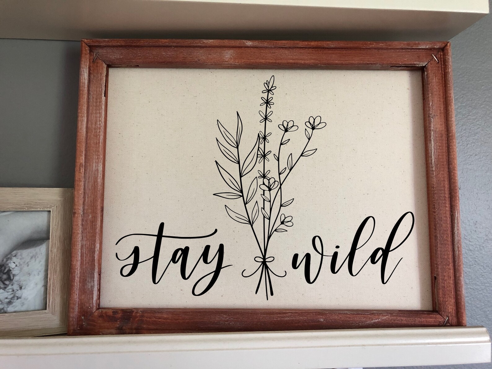Stay Wild Wildflower Sign: Rustic Farmhouse Wood Frame Decor - Etsy