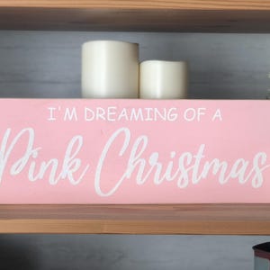 Pink Christmas Sign: Glitter Holiday Decor, Girly Xmas Gift - Etsy