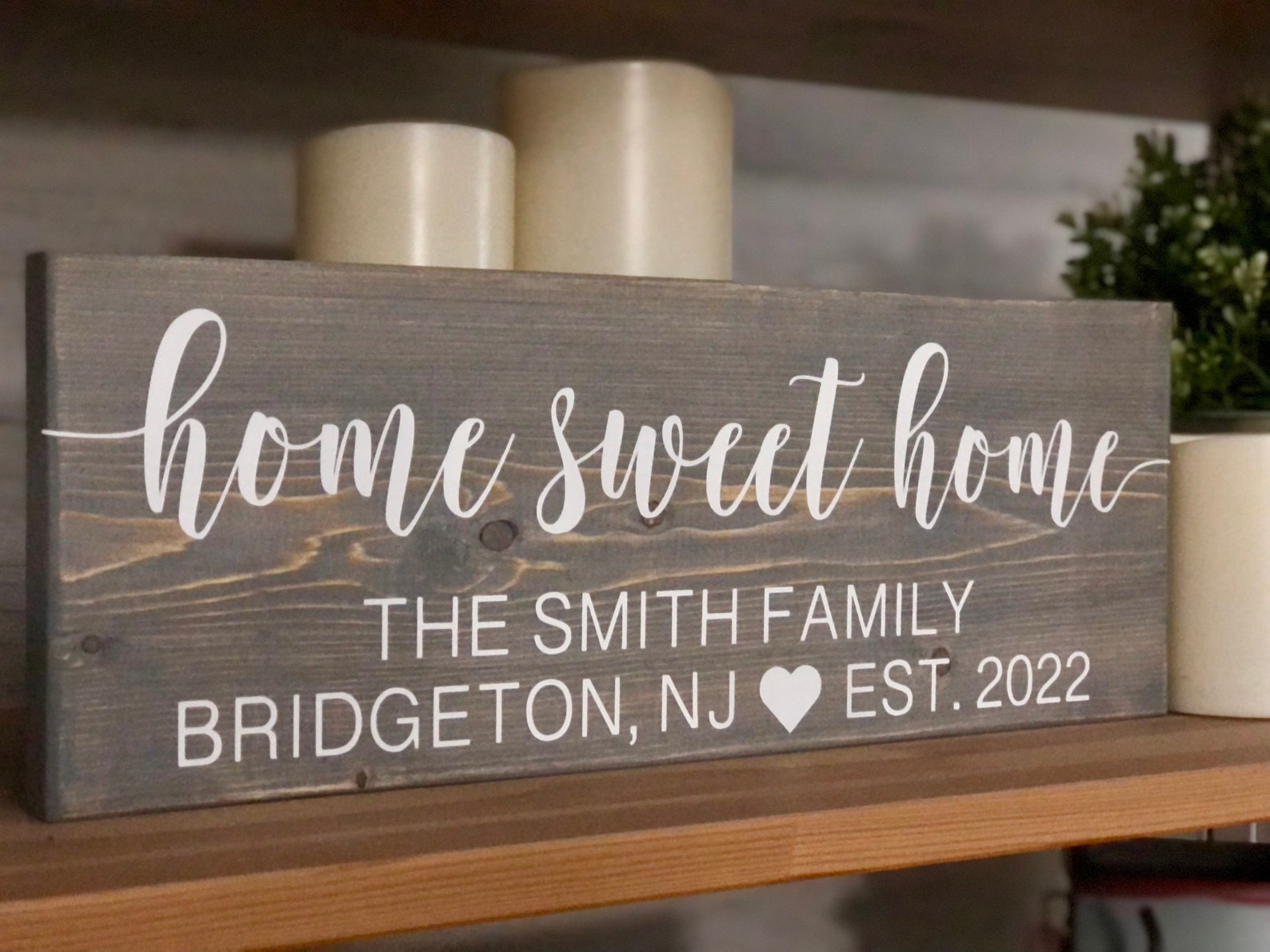 New Home Sign home Sweet Home Family Name First - Etsy