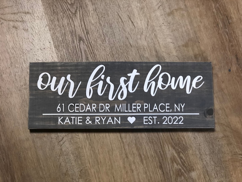 New Home Sign Our First Home With Address-family Name-est Date - Etsy