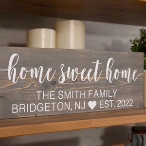 New Home Sign "home Sweet Home" Family Name First Home Address ...