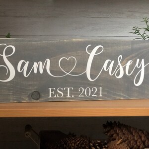 Personalized Couples Name Sign With Established Date, Rustic Wedding ...
