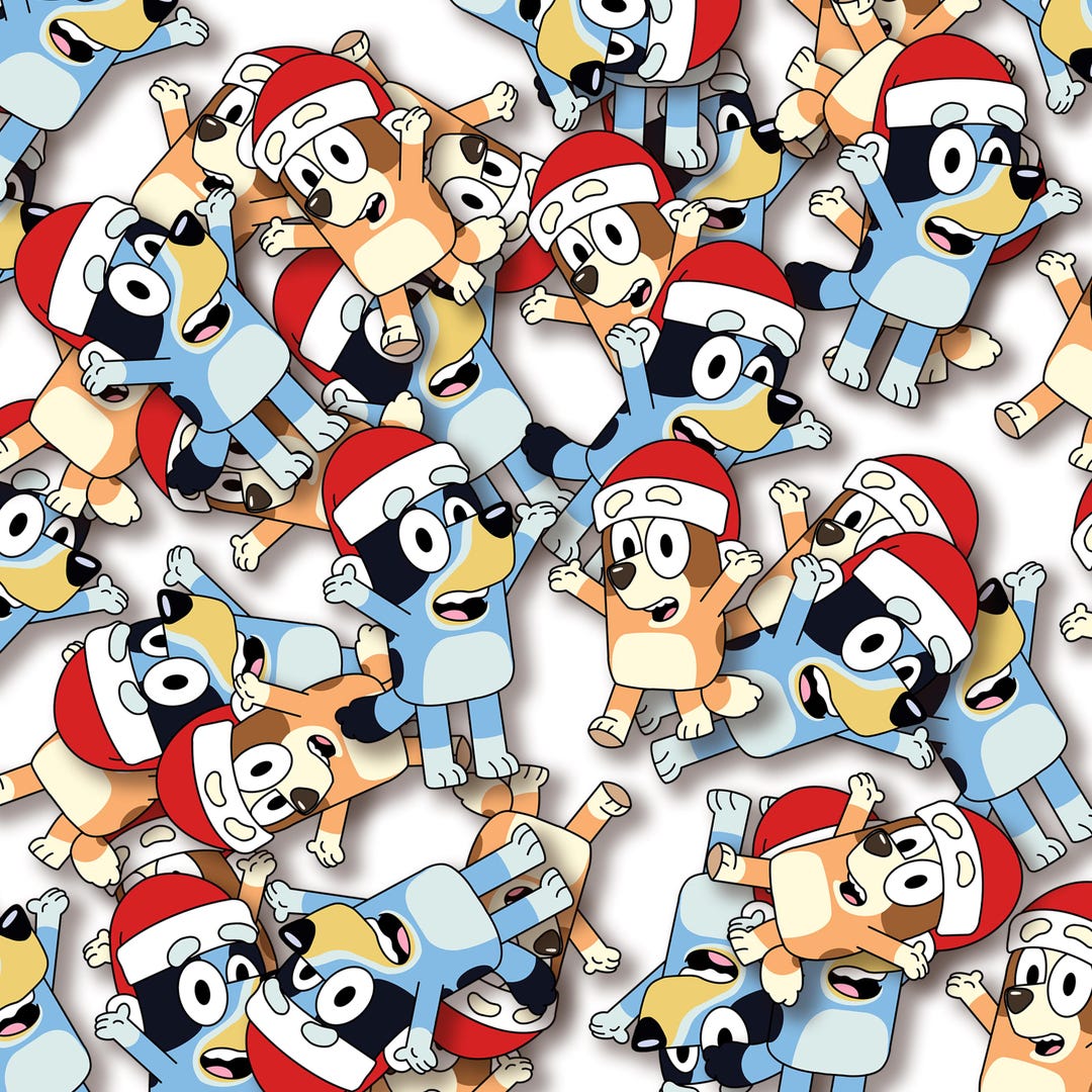Bluey Inspired Gift Tag, Bingo and Bluey, Kid Christmas - Etsy