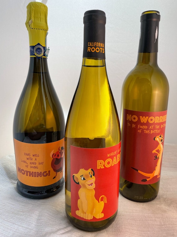 Labels Lion King Inspired Custom Wine Labels Complete Set Paper & Party ...