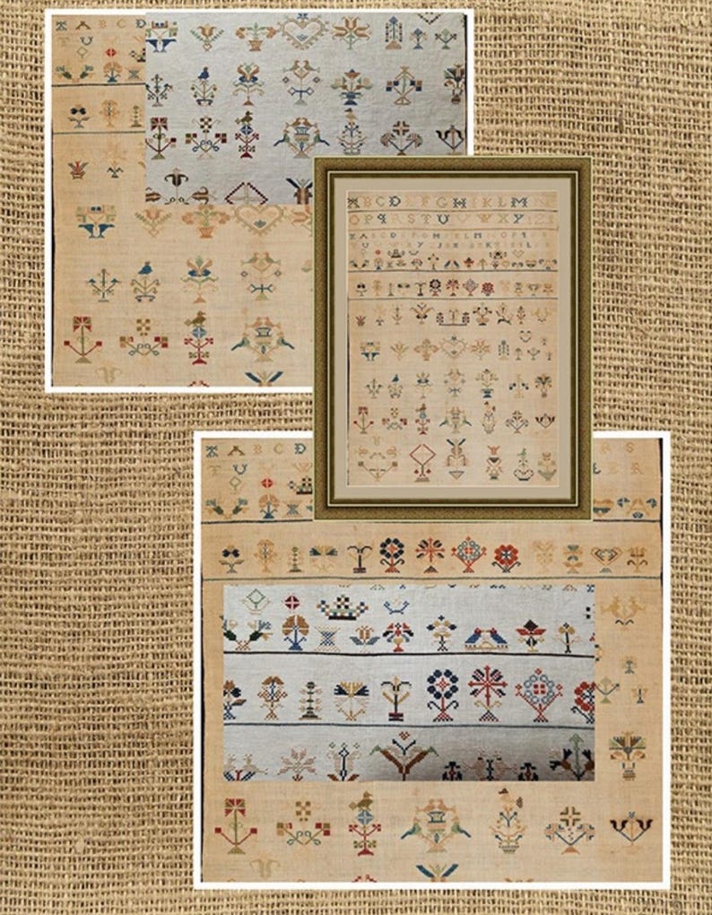 The Big Amish Sampler 19 Century Reproduction Sampler Instant Download ...