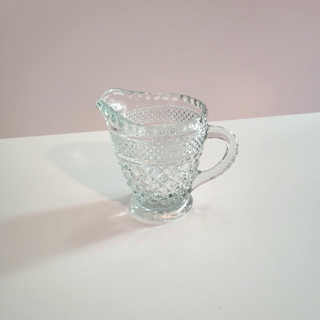 Anchor Hocking Wexford Diamond Pattern Creamer Dish - Etsy