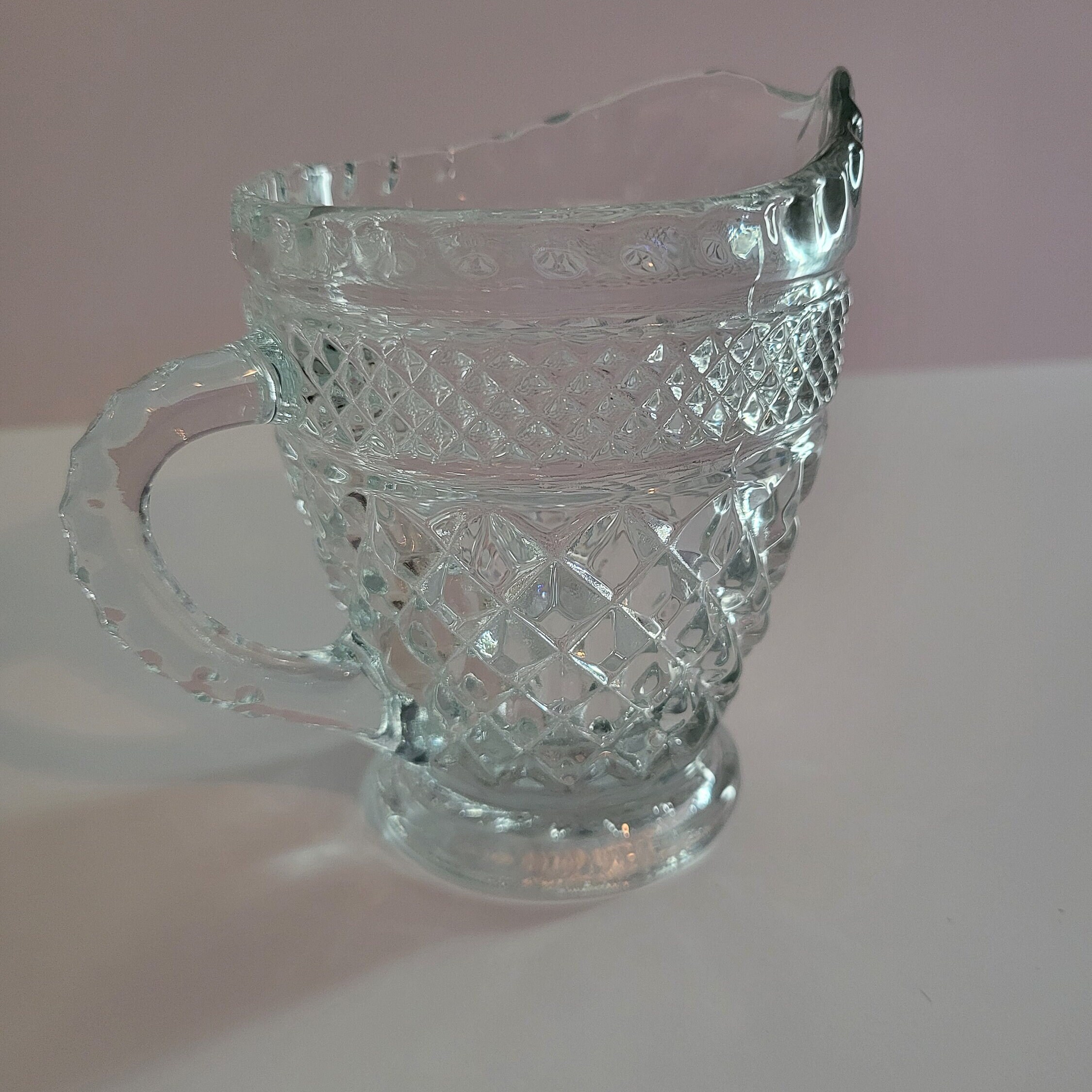 Anchor Hocking Wexford Diamond Pattern Creamer Dish - Etsy