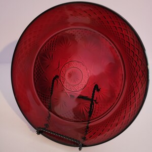 Ruby Red Luminarc Cristal D'arques Glass Dinner Plates / Set of Three ...
