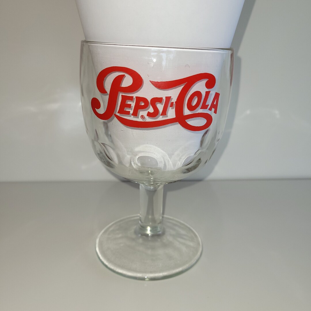 Vintage Pepsi Coka Goblet With Thumbprint Pattern. - Etsy