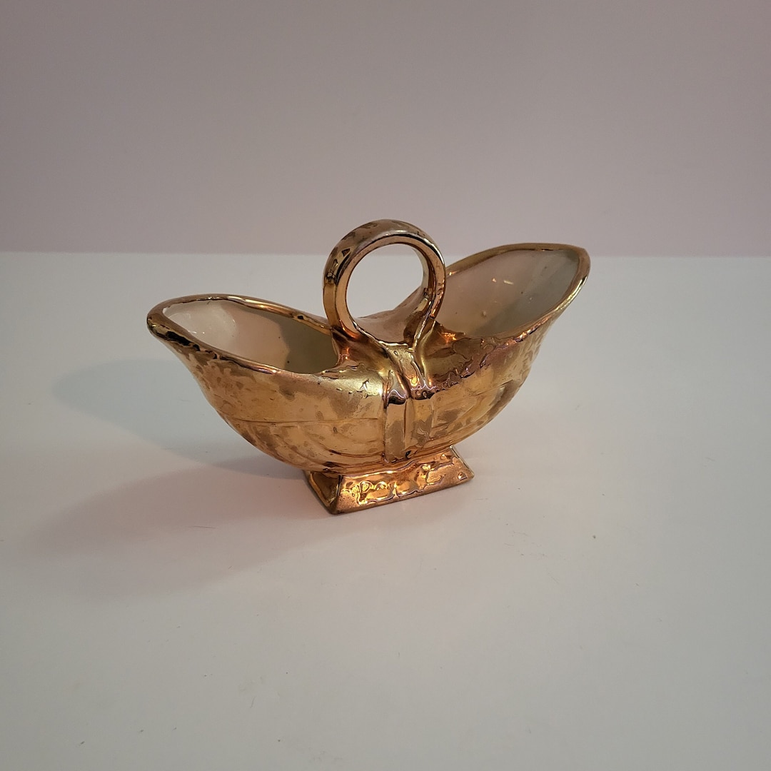 Vintage Savoy China Weeping 24k Gold Double Sided Ceramic Basket - Etsy