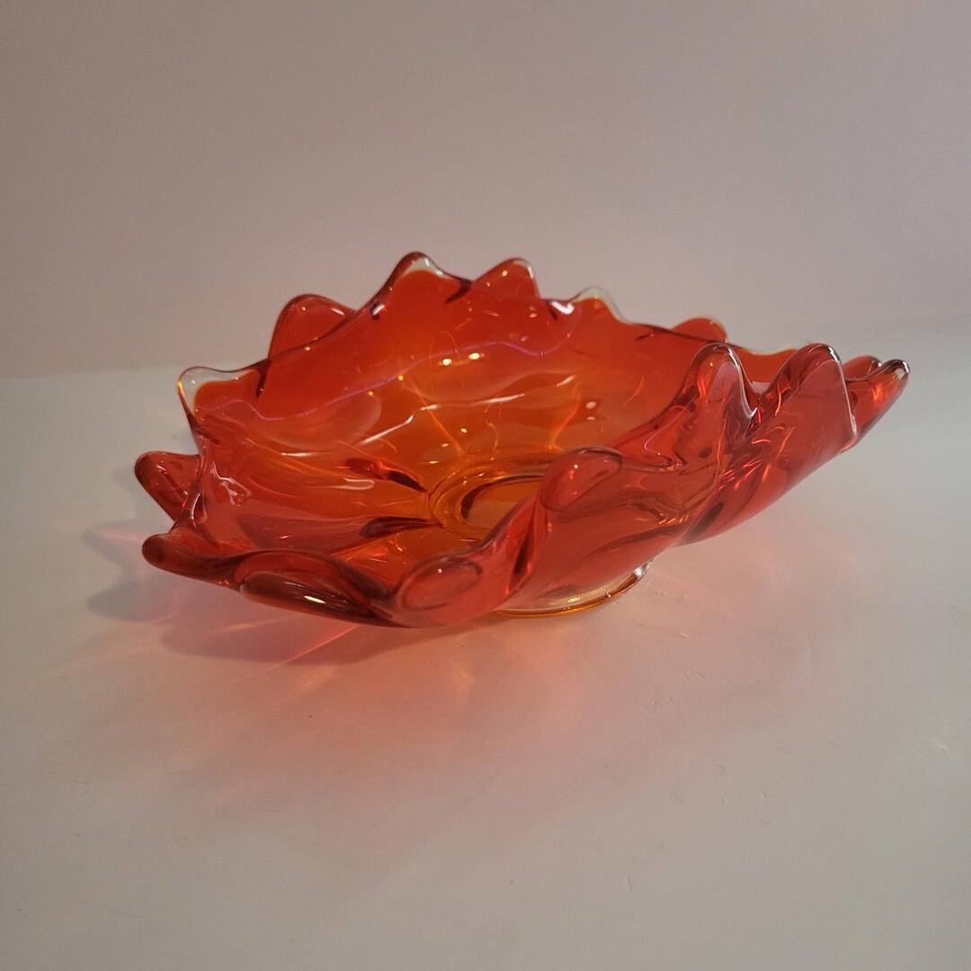 Epic Viking Glass Persimmon / Fire Glass / Double Crimped Low Footed ...