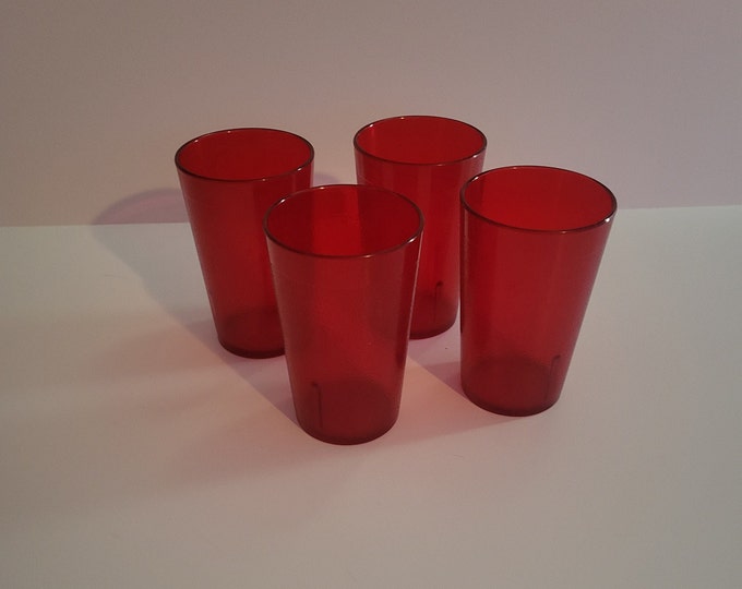 Continental Plastics Red Pebble Surface / Pizza Hut Style Cups / Set of ...