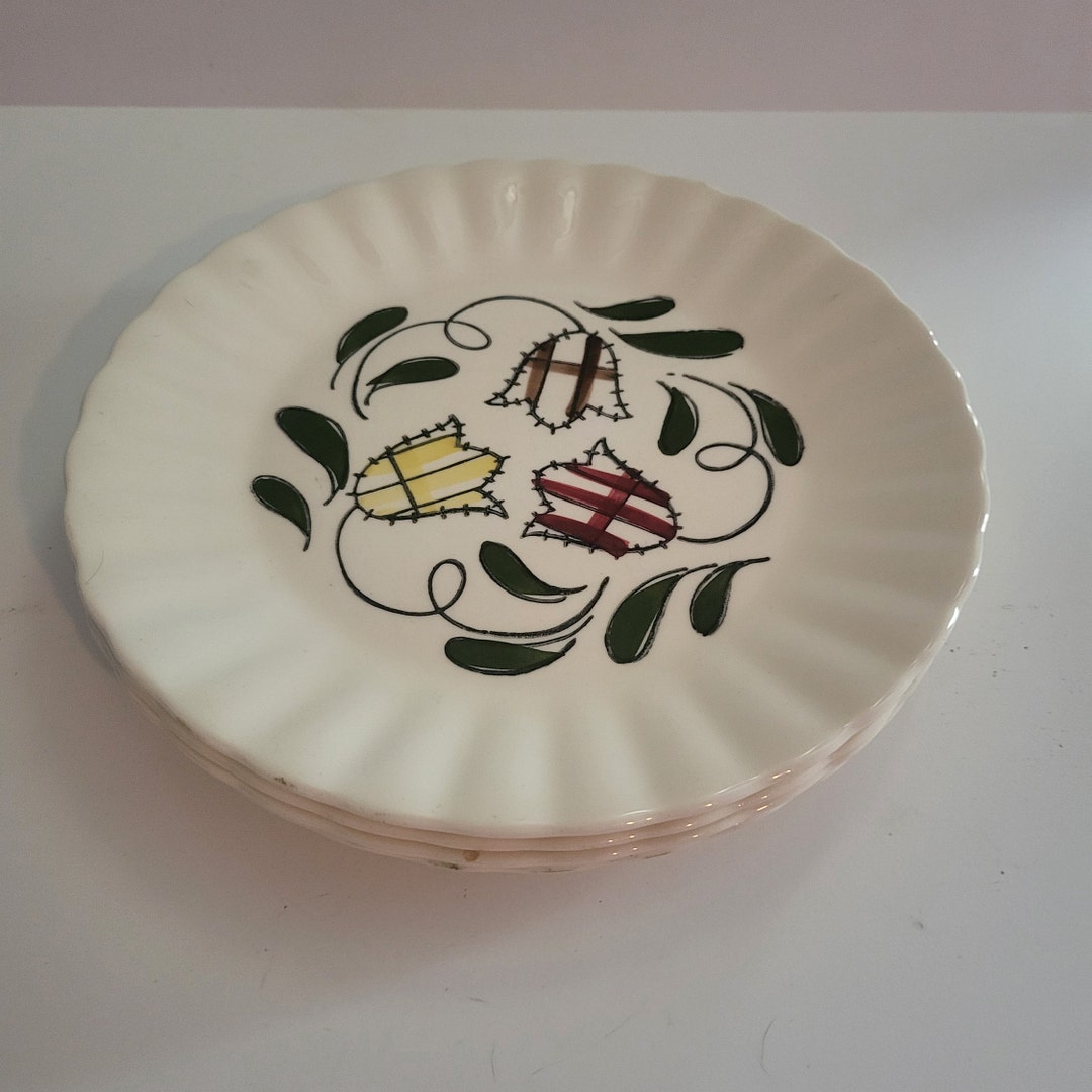 Blue Ridge Pottery Spring Hill Tulip Quilted Flower 9" Dinner Plates ...