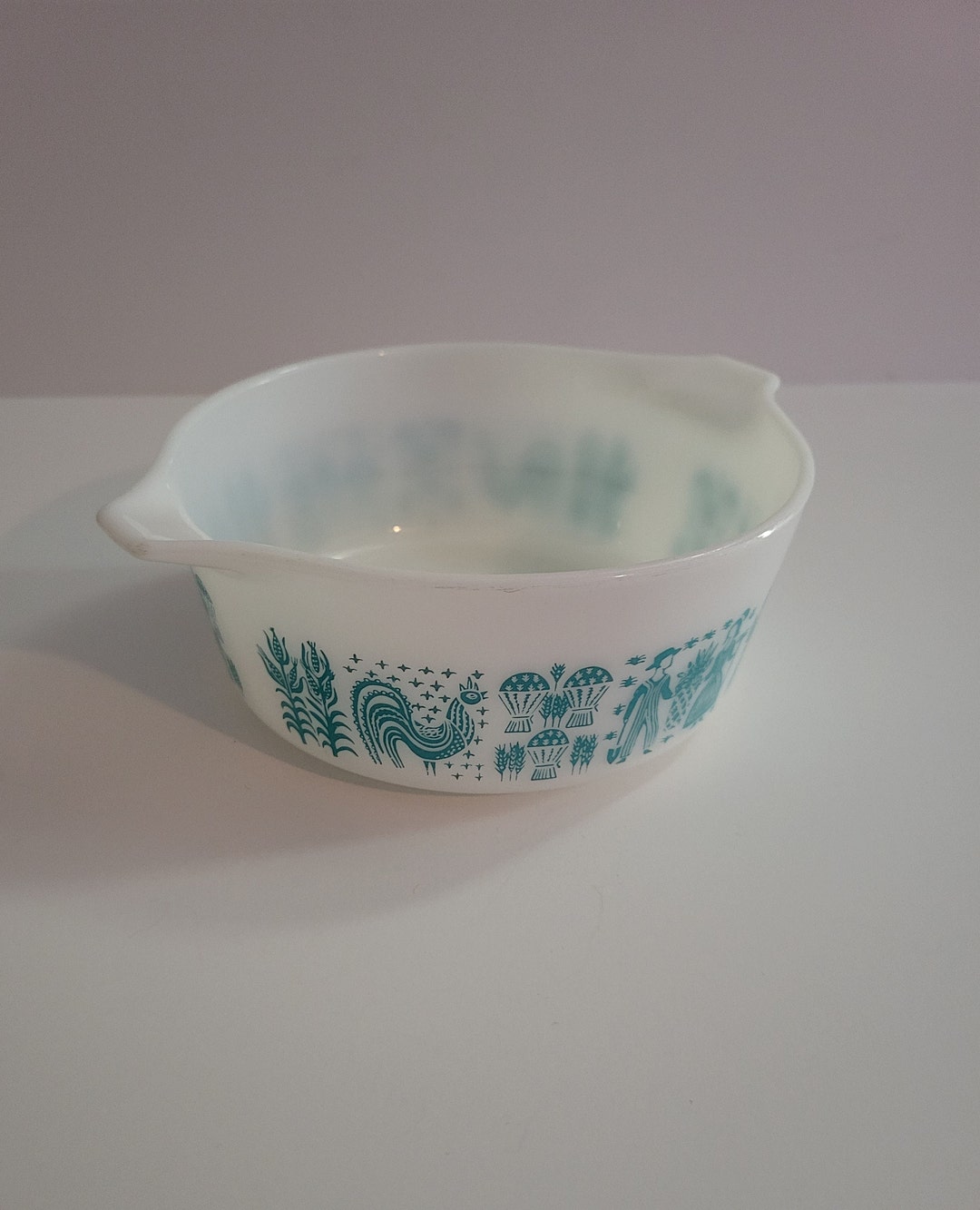 Pyrex Butterprint Refrigerator Dish Teal and White 1 1/2 Pint 472 - Etsy