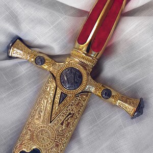 Custom Engraved Masonic Short Sword With Red or Blue Handle and ...