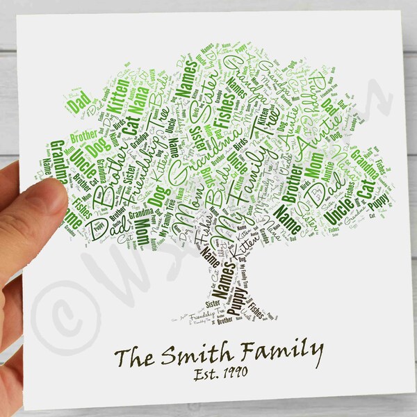 Tree Word Art - Etsy
