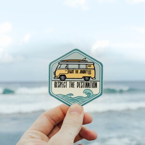 Bus Destination Sticker (ocean) | Van Life, Water Bottle, Laptop, Vinyl ...