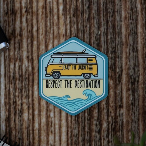 Bus Destination Sticker forest Van Life Water Bottle - Etsy