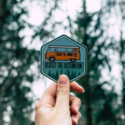 Bus Destination Sticker forest Van Life Water Bottle - Etsy
