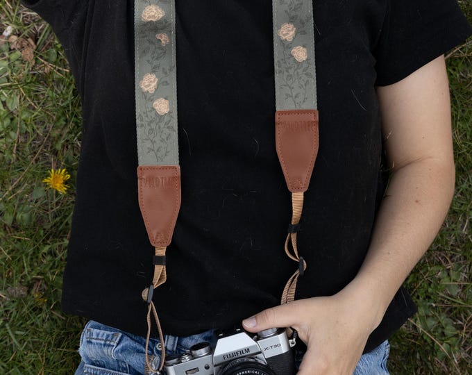 Vine Camera Strap Design With Brown Vegan Leather | Photography ...