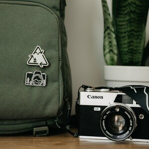 Camera Mountain Enamel Pin | Backpack, Hike, Travel, Exploring Nature ...