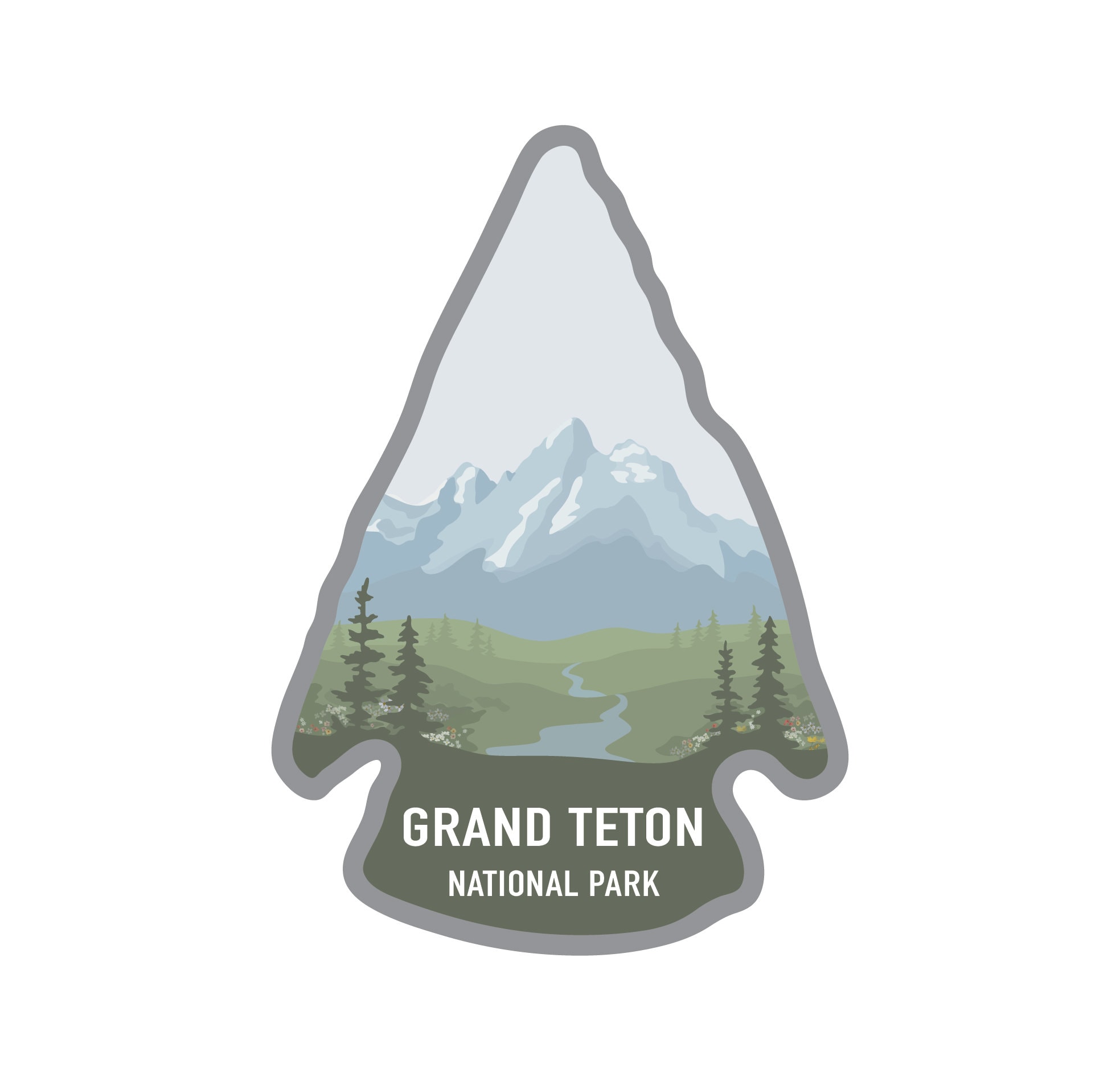 Grand Teton National Park Sticker | Wyoming State Souvenir, Arrowhead ...