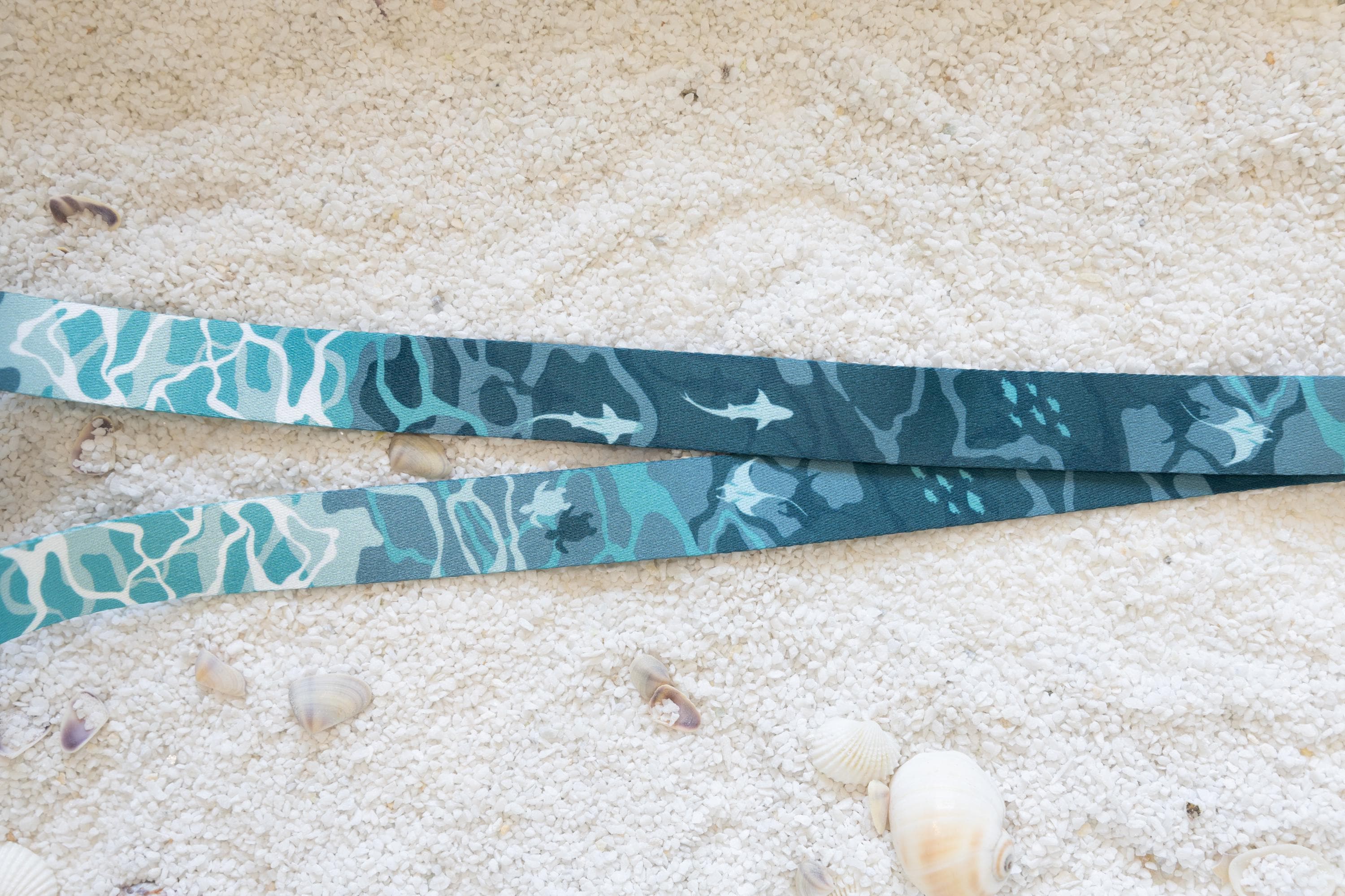 Ocean Themed Neck Lanyard: Blue, Waves, Fish, Turtle, Shark, Sea Life ...