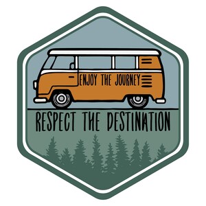 Bus Destination Sticker (forest) | Van Life, Water Bottle, Laptop ...