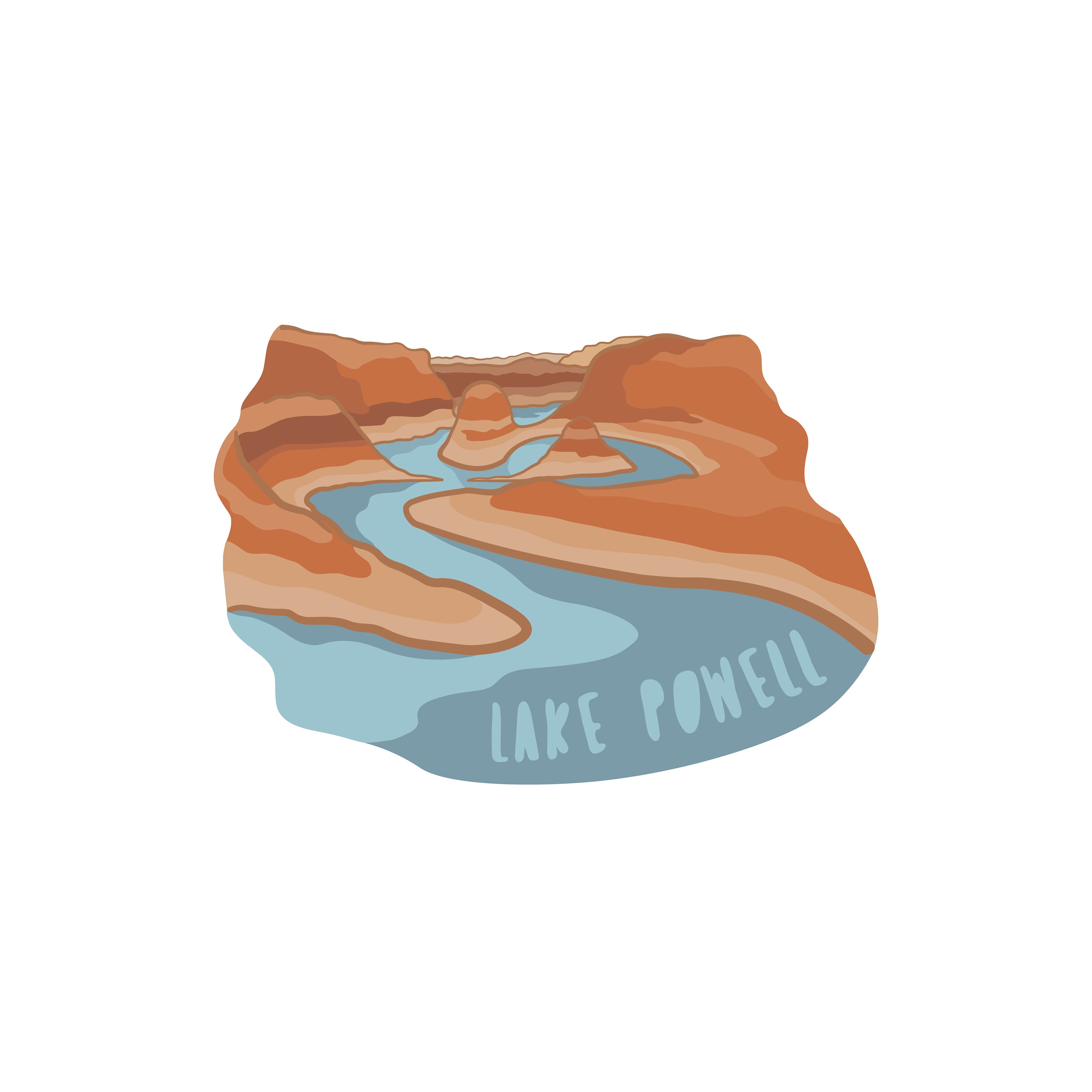 Lake Powell Travel Sticker | Reflection Canyon, Utah, Arizona State ...