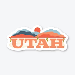Utah Travel Sticker | UT State Souvenir, Vinyl Die Cut, Decal, Durable ...