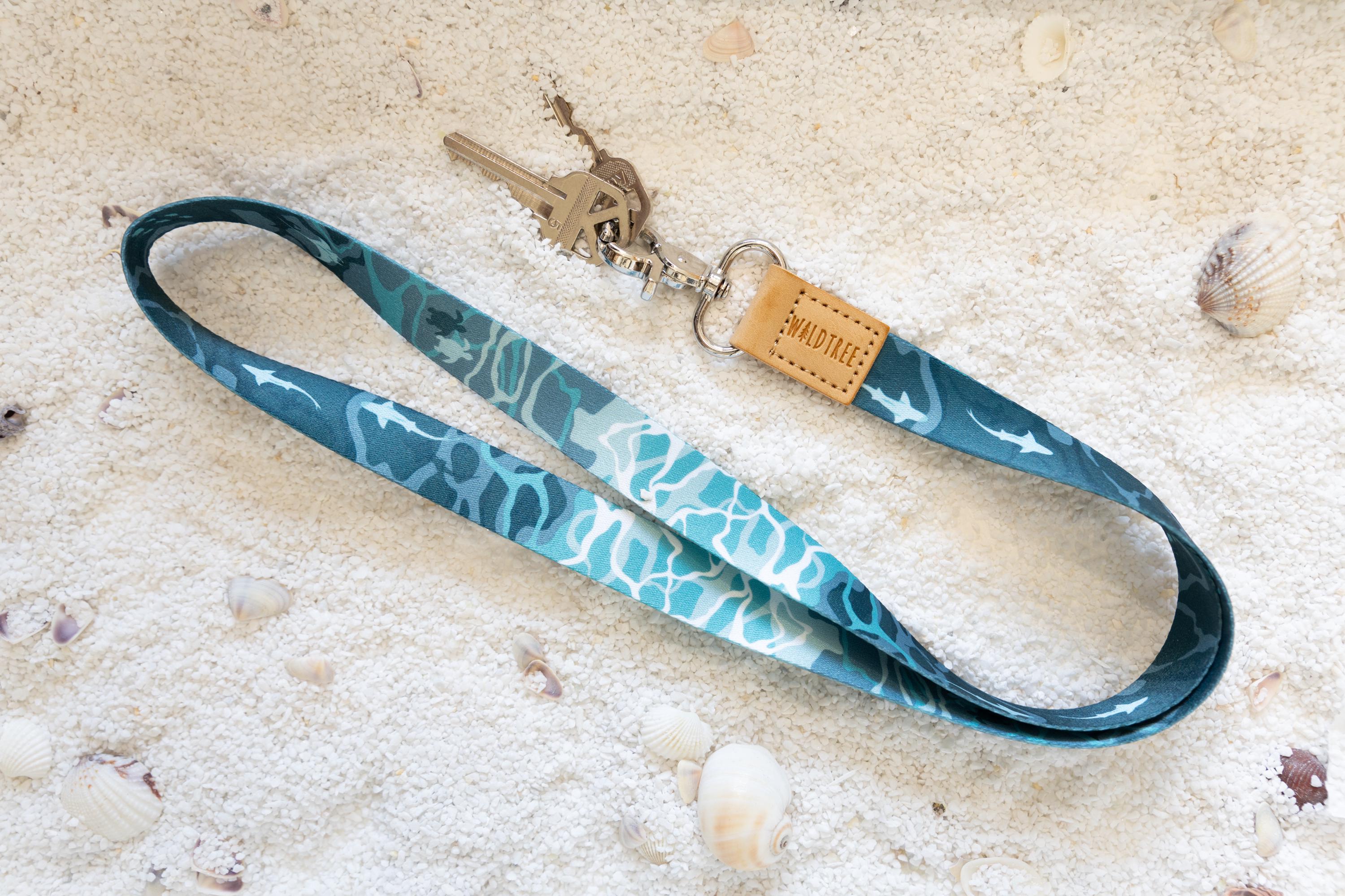 Ocean Themed Neck Lanyard: Blue, Waves, Fish, Turtle, Shark, Sea Life ...