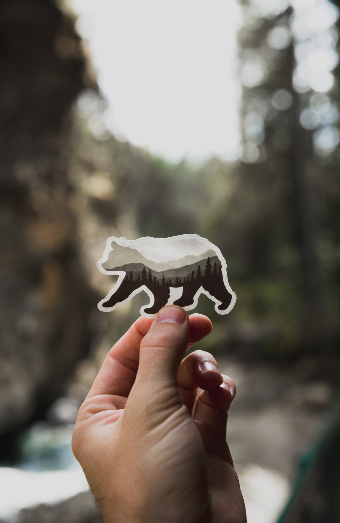 Bear Landscape Sticker | Bear Shaped, Wildlife, Animal, Vinyl, Decal ...