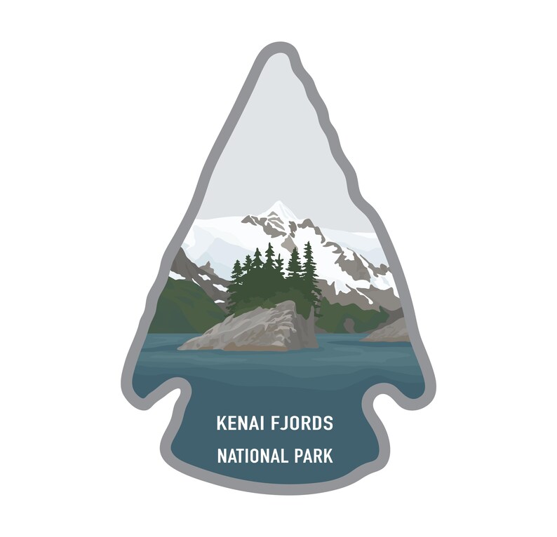 Kenai Fjords National Park Sticker | Alaska Souvenir, Vinyl Die Cut ...