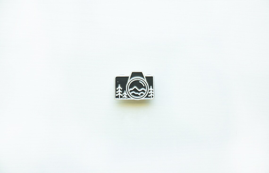 Camera Mountain Enamel Pin Backpack Hike Travel Exploring - Etsy