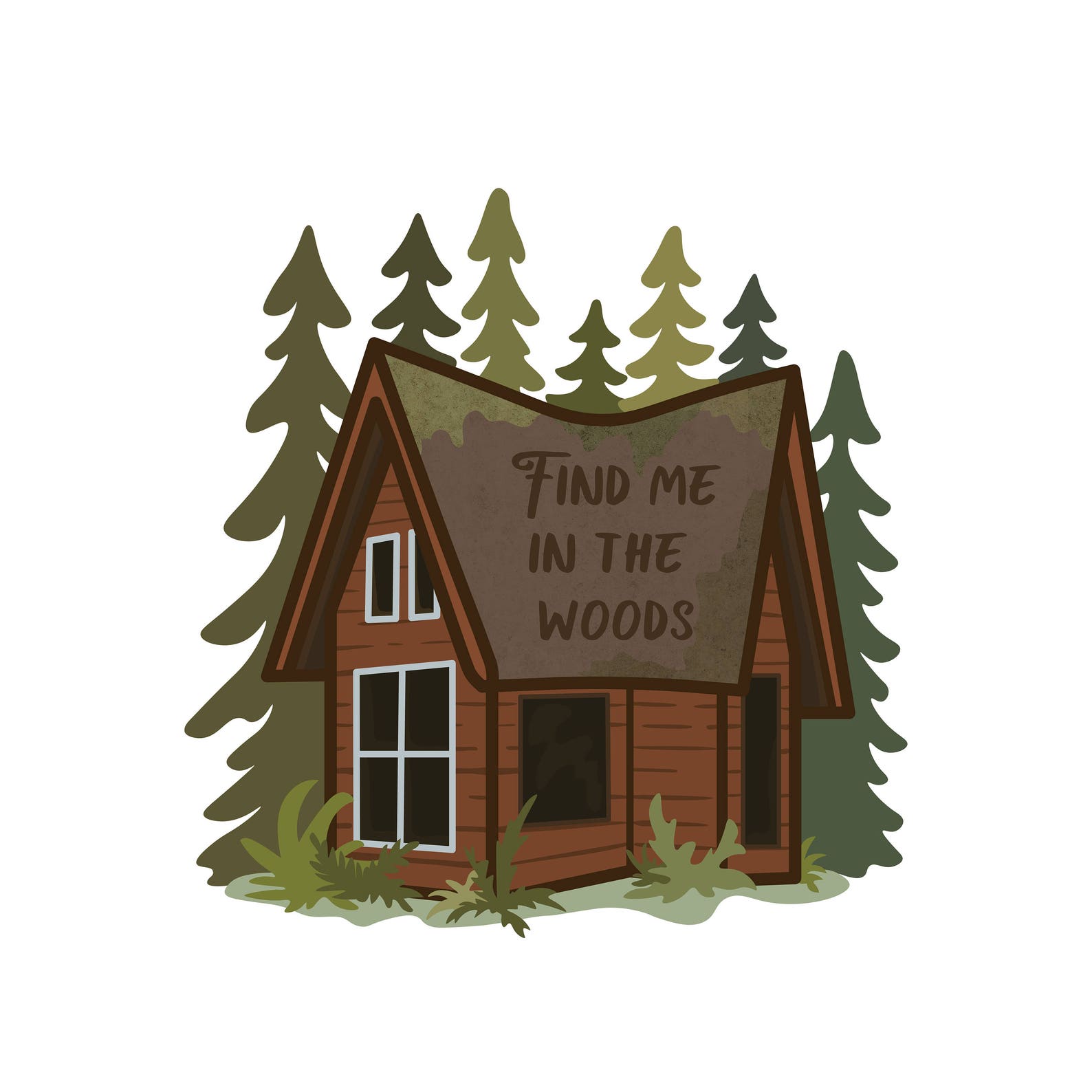 Cabin Sticker | Find Me in the Woods Camping Sticker, Water Bottle ...