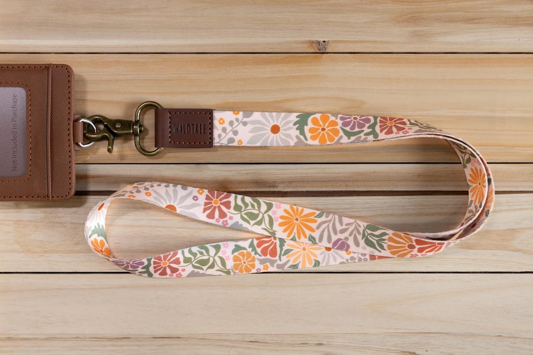Sunset Floral Pattern Neck Lanyard | Retro Daisy | Pink Lemonade ...