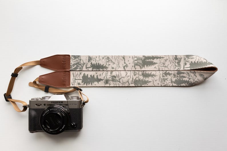 Camera Strap - Woodland Landscape Design | Photography Accessory, Vegan ...