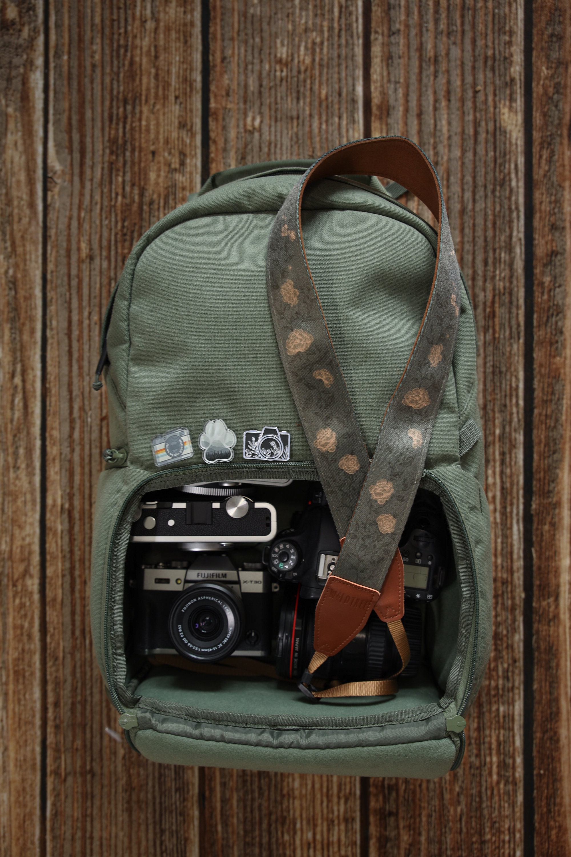 Vine Camera Strap Design With Brown Vegan Leather | Photography ...