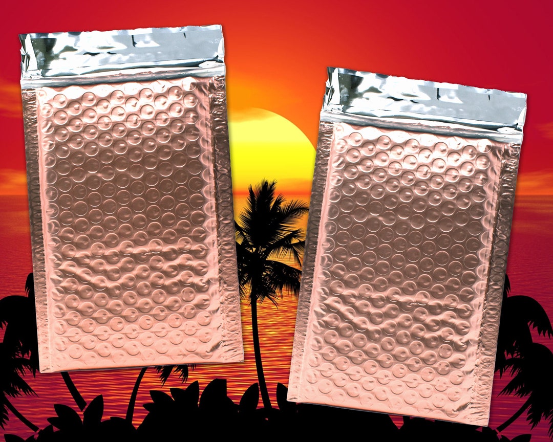 4x8 Sunset Peach Metallic Bubble Mailers, Padded Self Seal Mailing ...