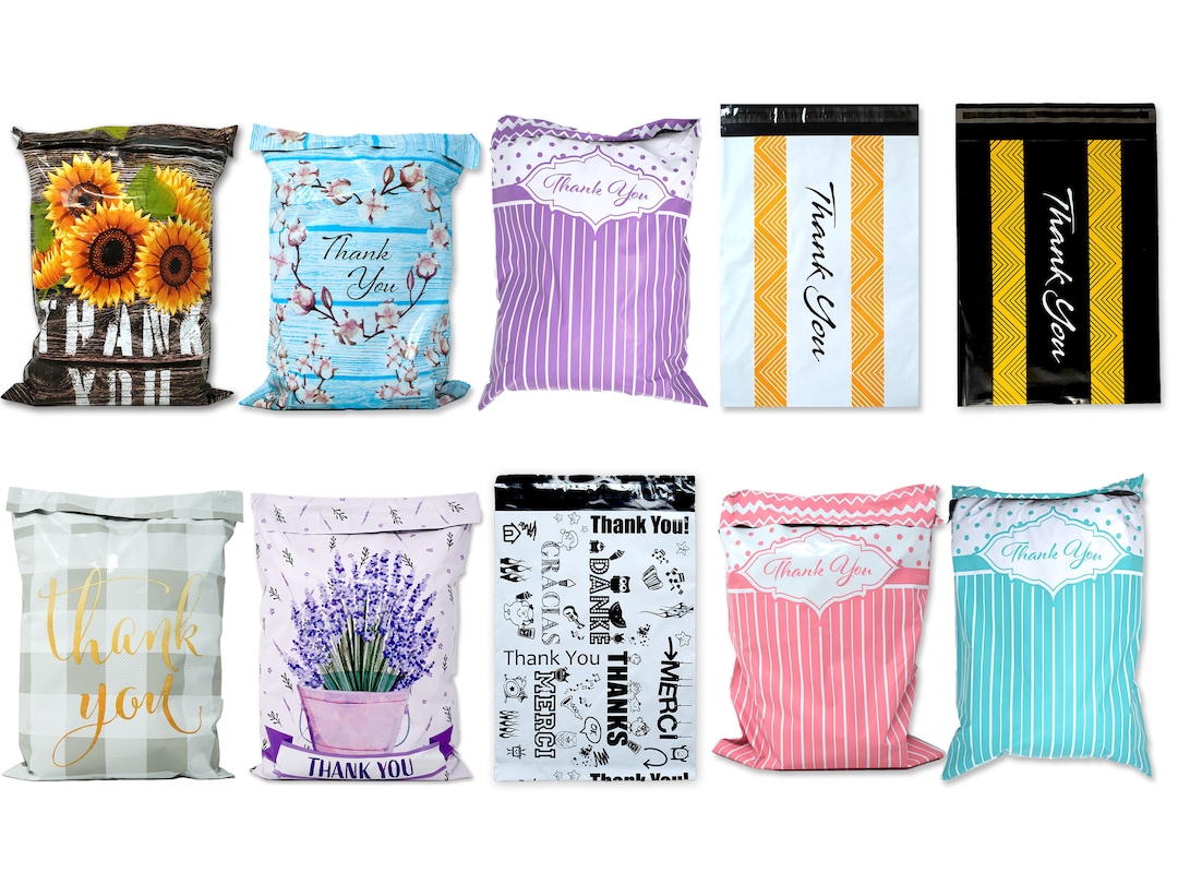 Ultimate Thank You Poly Mailers Collection! 10x13" Combo, Self Seal ...