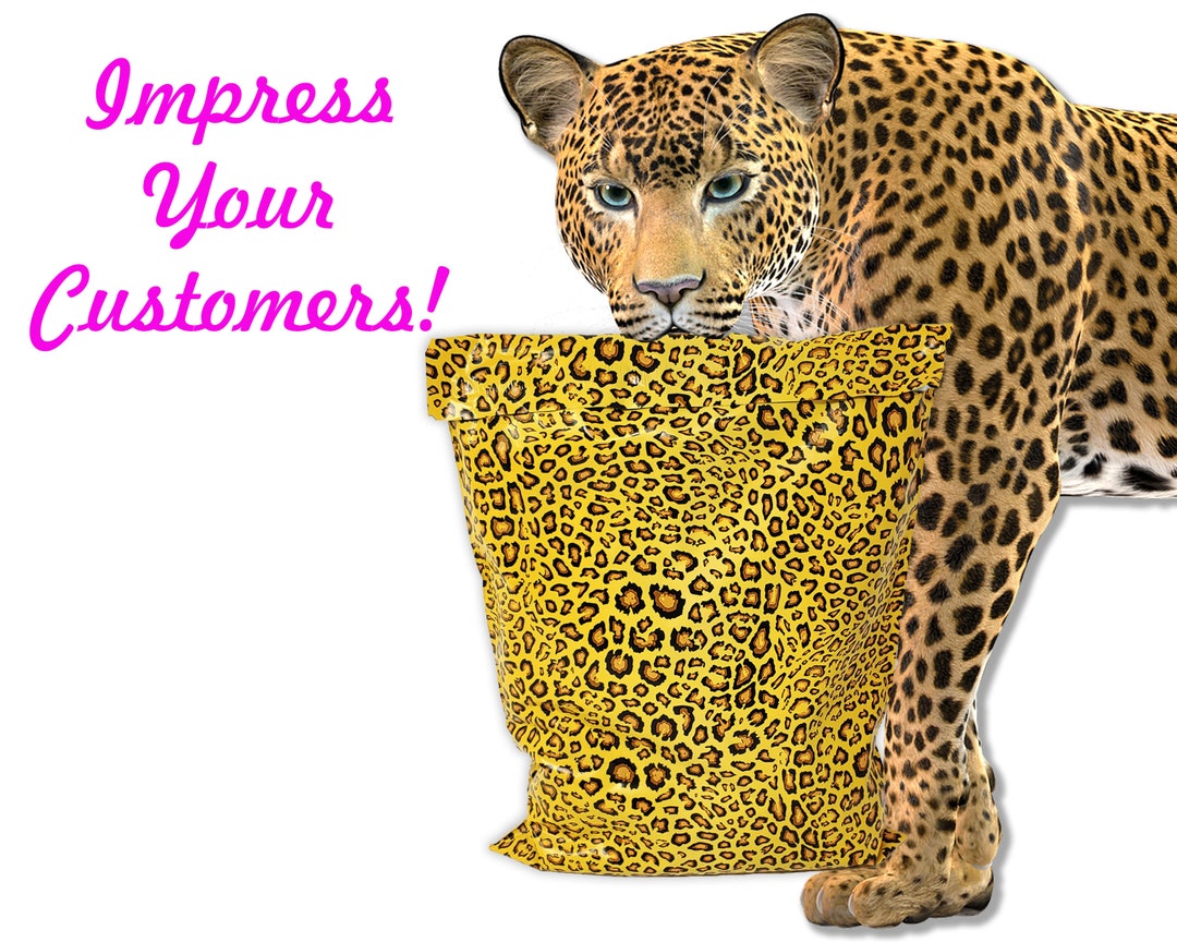 14x17 Inch Poly Mailers, Wild Leopard Print Animal Design, Cheetah ...