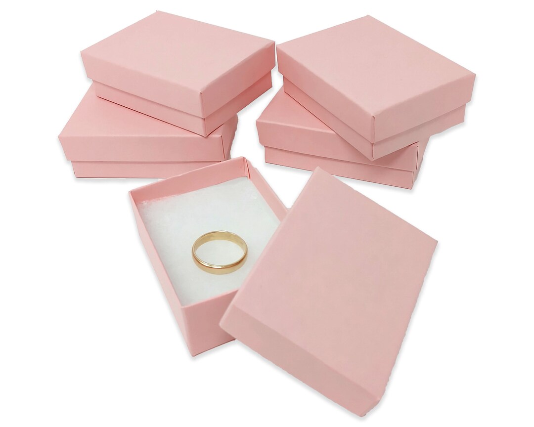 U.S.A- Pastel Pink 3x2x1 Inch Cotton Filled Presentation Jewelry Boxes ...