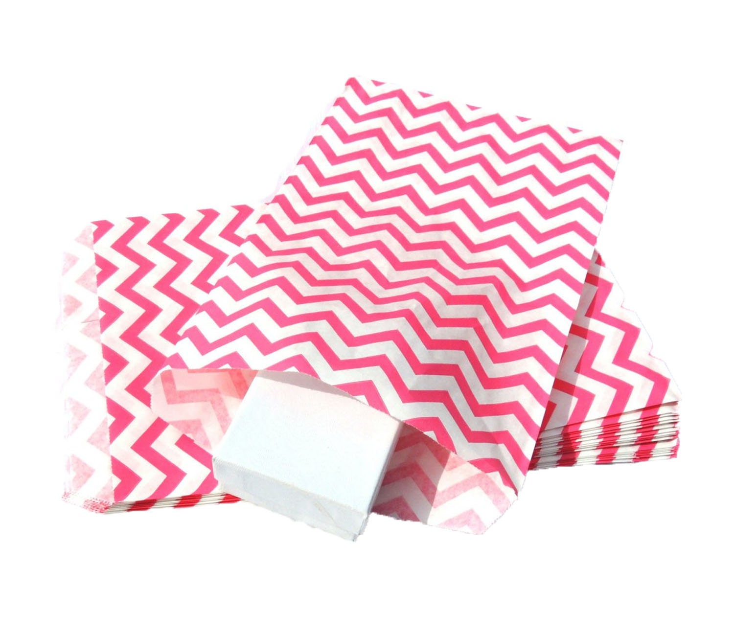 100 Pack 6x9 Paper Bags Chevron Design Pink Yellow Teal | Etsy