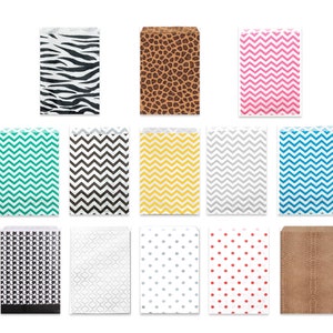 50 Pack 6x9 Paper Bags Many Designs Chevron Leopard Zebra | Etsy