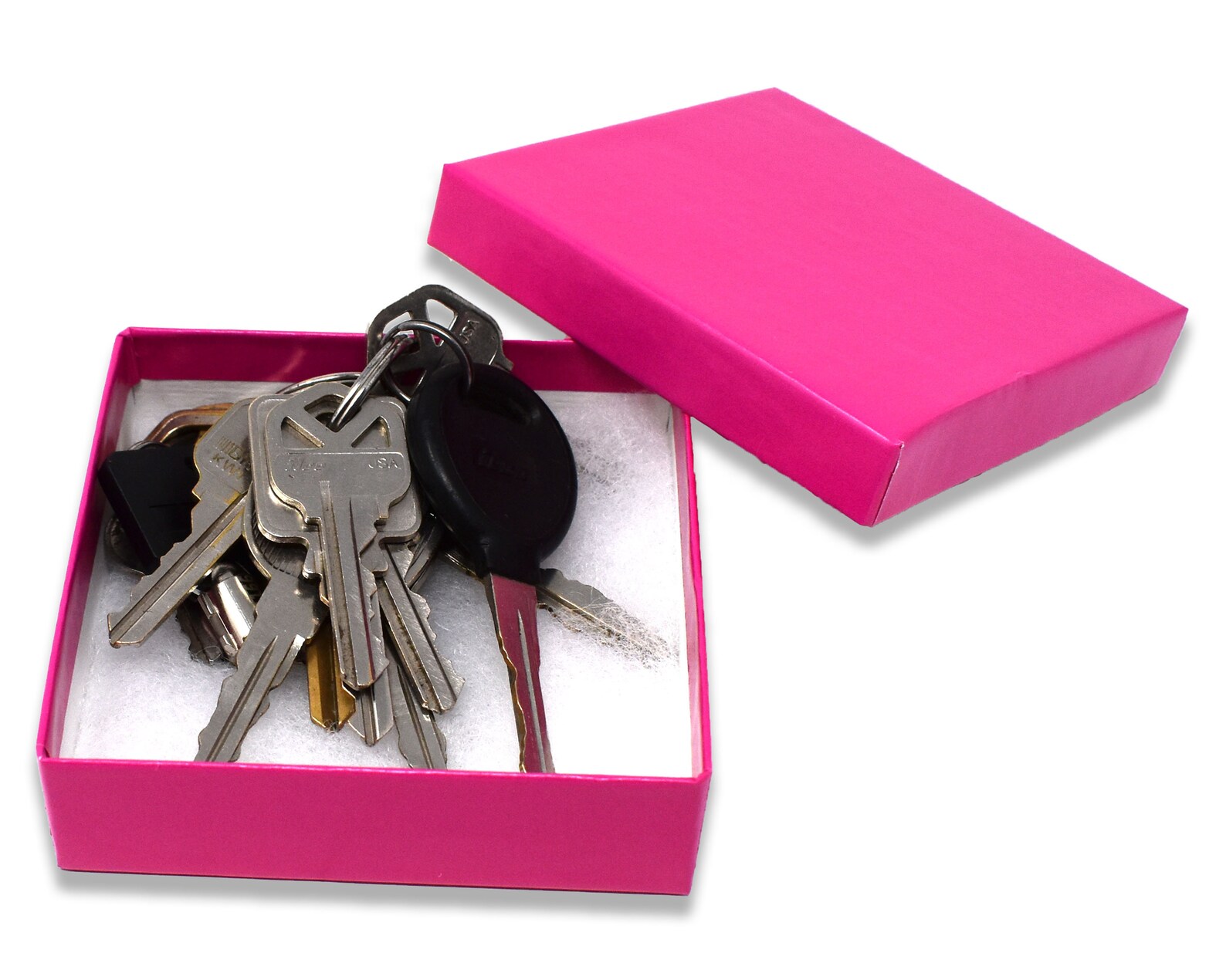 Hot Pink 3.5x3.5x1 Inch Cotton Filled Jewelry Boxes Gift - Etsy