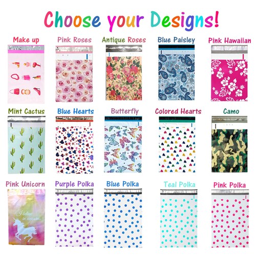 50 Pack 6x9 Designer Flat Poly Mailers Self Sealing Adhesive - Etsy