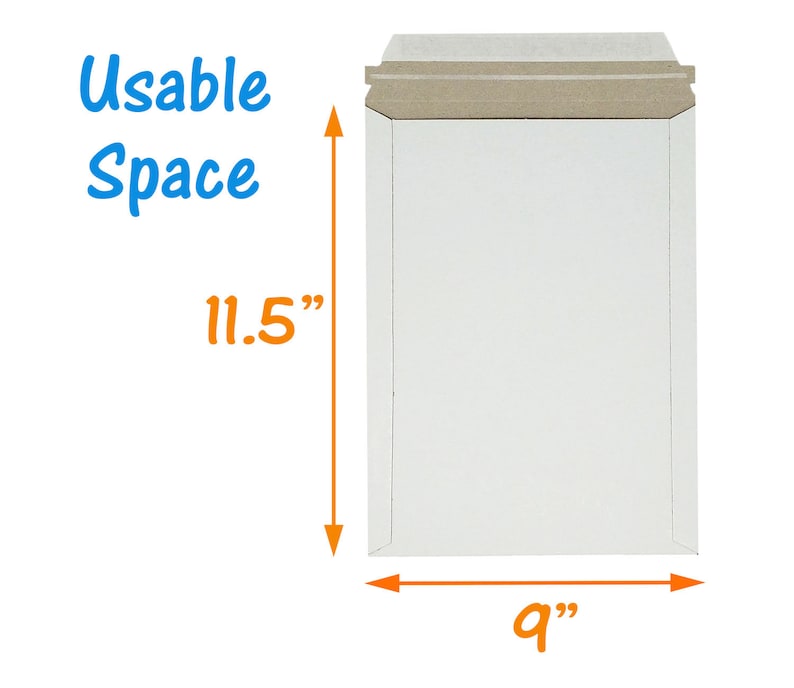 100 Pack 9x11.5 Stay Flat Mailers Quality White Rigid - Etsy