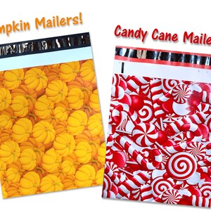 Fall Winter Collection Theme Poly Mailers 10x13" Combo, Pumpkin, Candy ...
