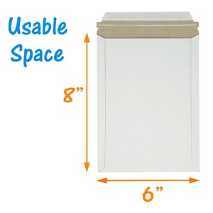 10 Pack 6x8" Stay Flat Mailers, Quality White Rigid Mailers, 5x7 Photo ...