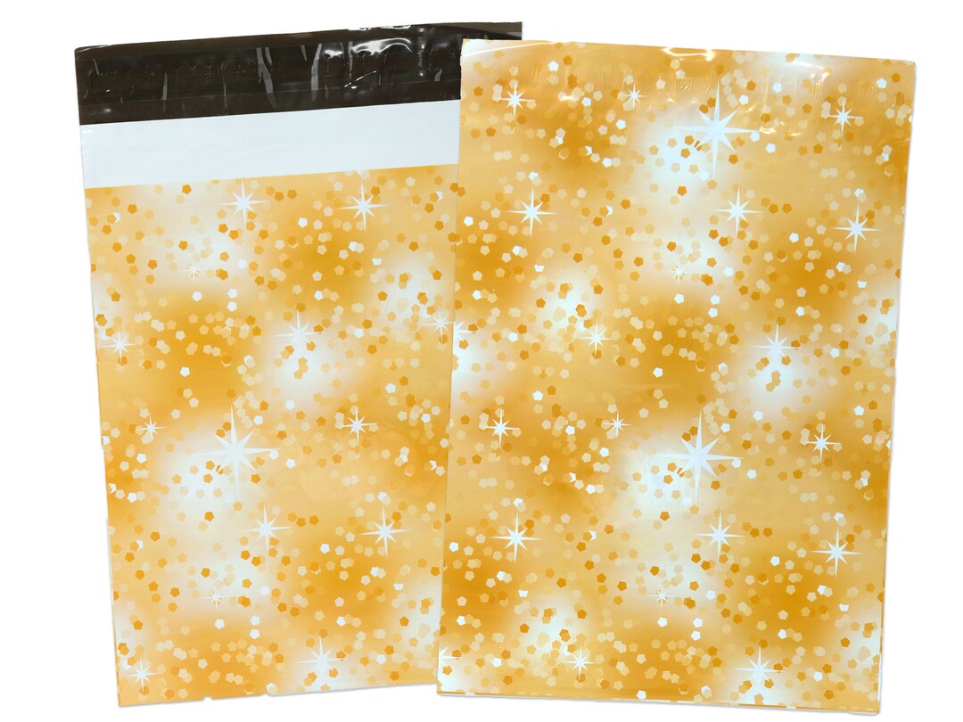 10x13 Inch GOLDEN Glam Confettie Designer Mailers, New Year Designer ...
